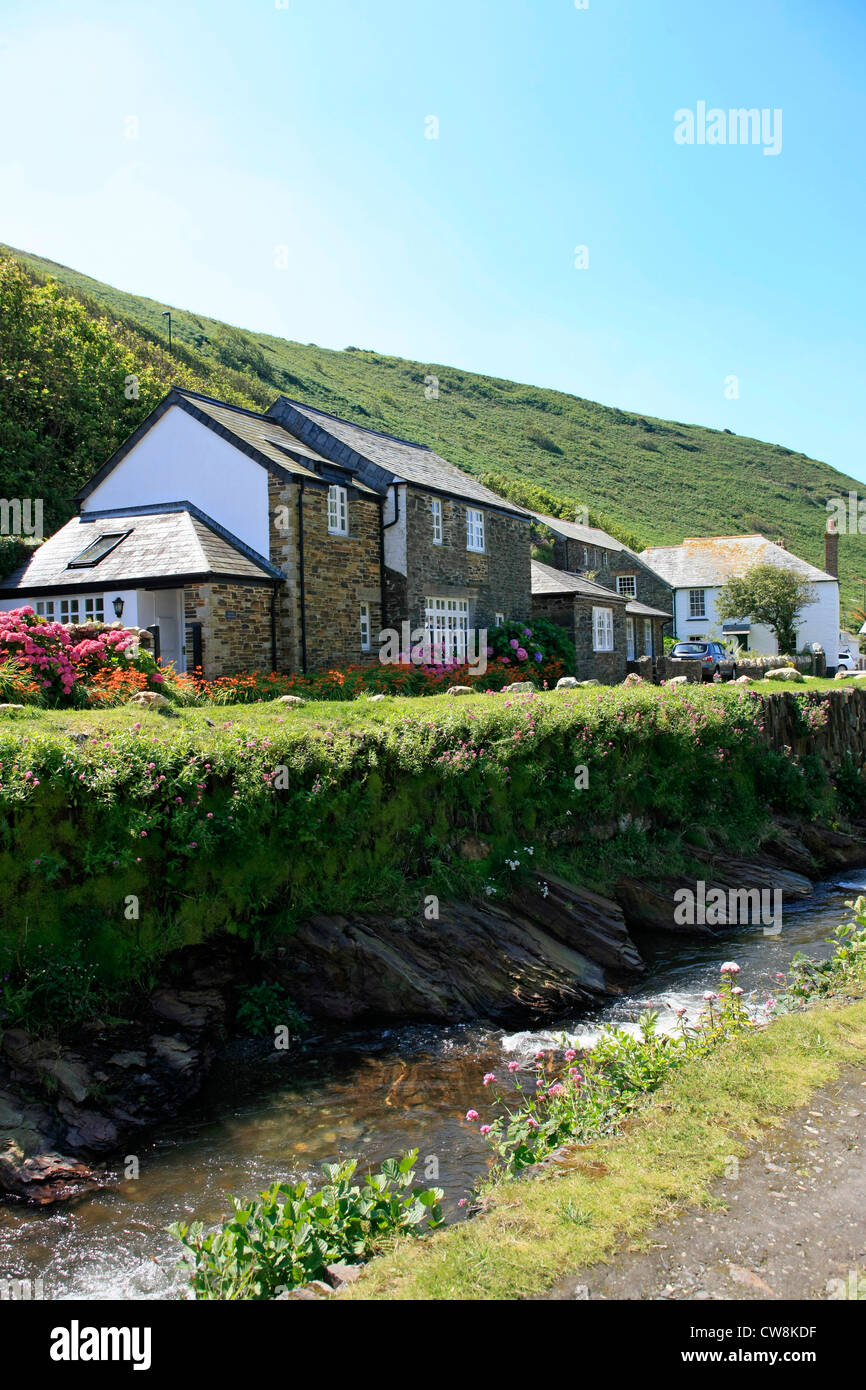 The river that runs down to the harbor off the Cornish hills at ...