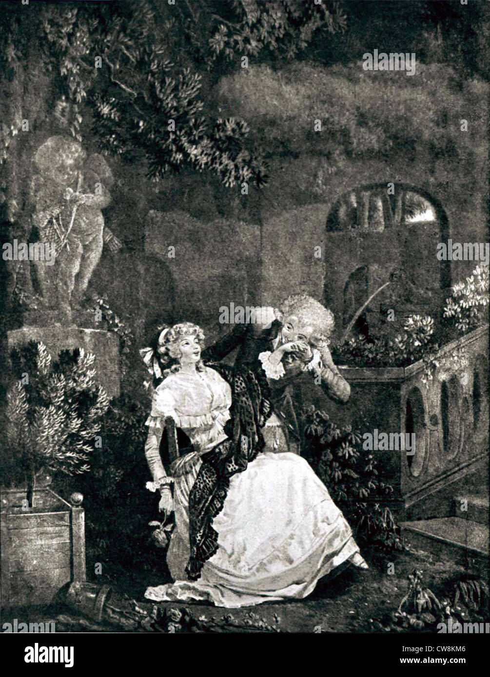 Garden woman engraving hi-res stock photography and images - Alamy