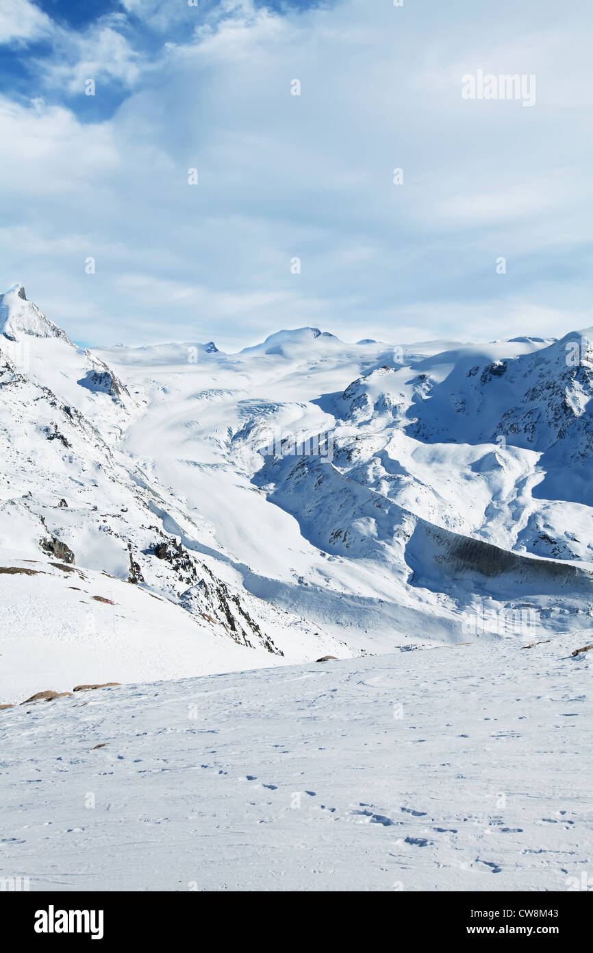 Zermatt snow landscape in Switzerland Stock Photo - Alamy