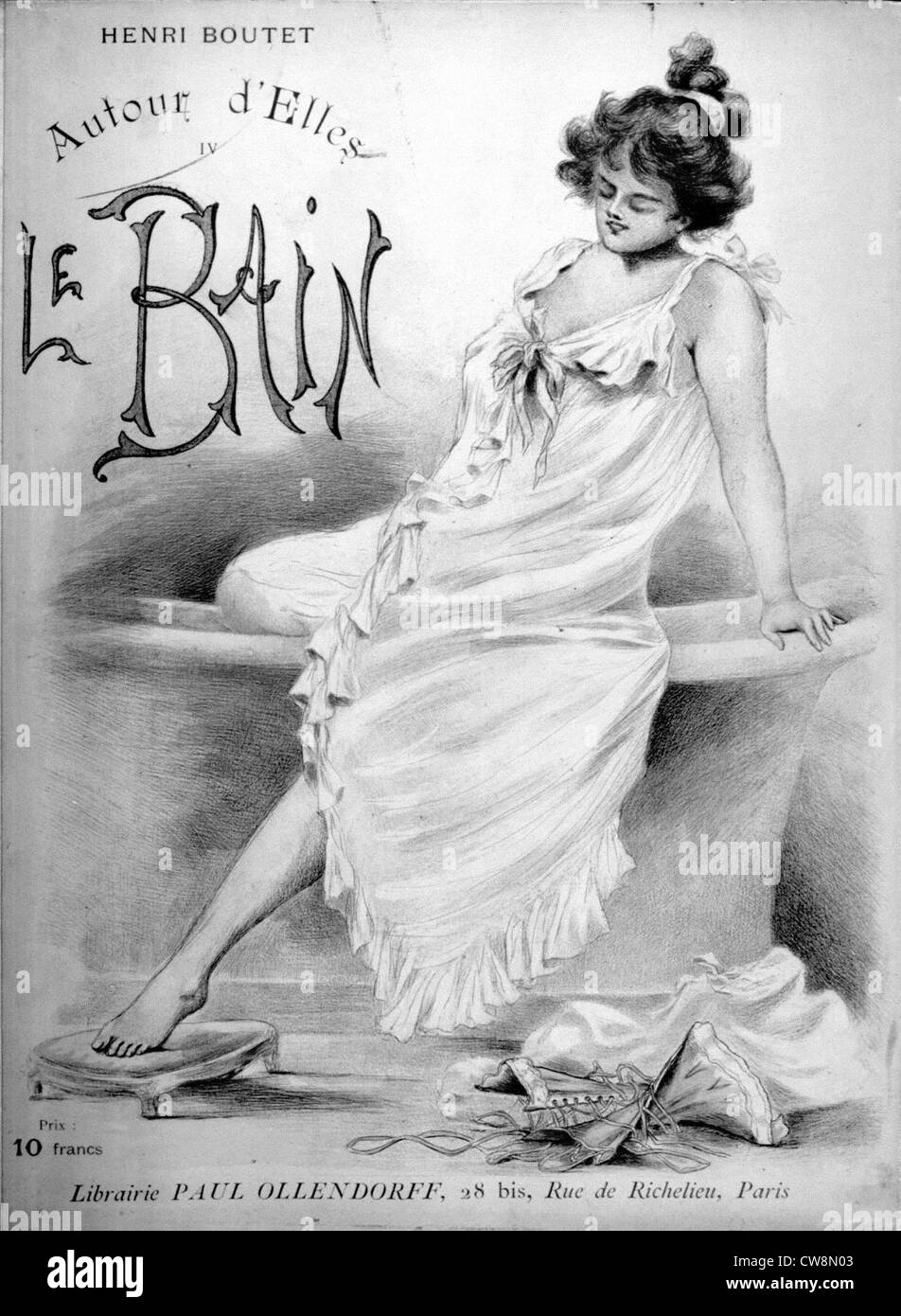 Illustration by Henri Boutet, bath theme Stock Photo - Alamy
