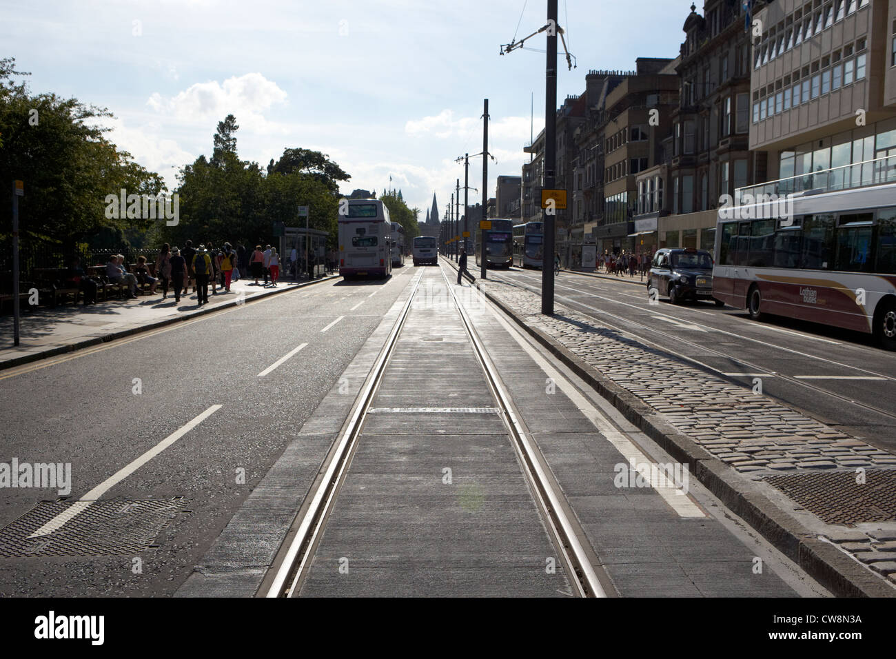 Edinburgh tram tracks hi-res stock photography and images - Alamy