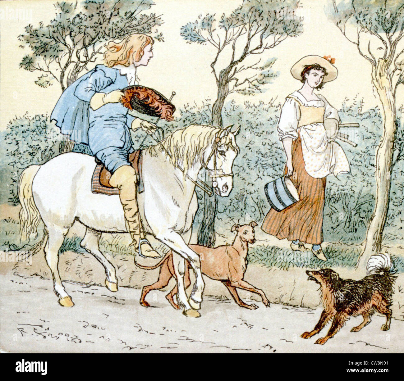 Song illustration by Randolph Caldecott Stock Photo - Alamy