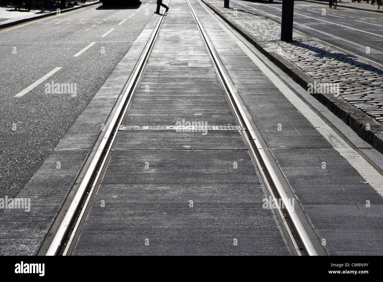 completed tram rails on princes street edinburgh scotland uk united ...
