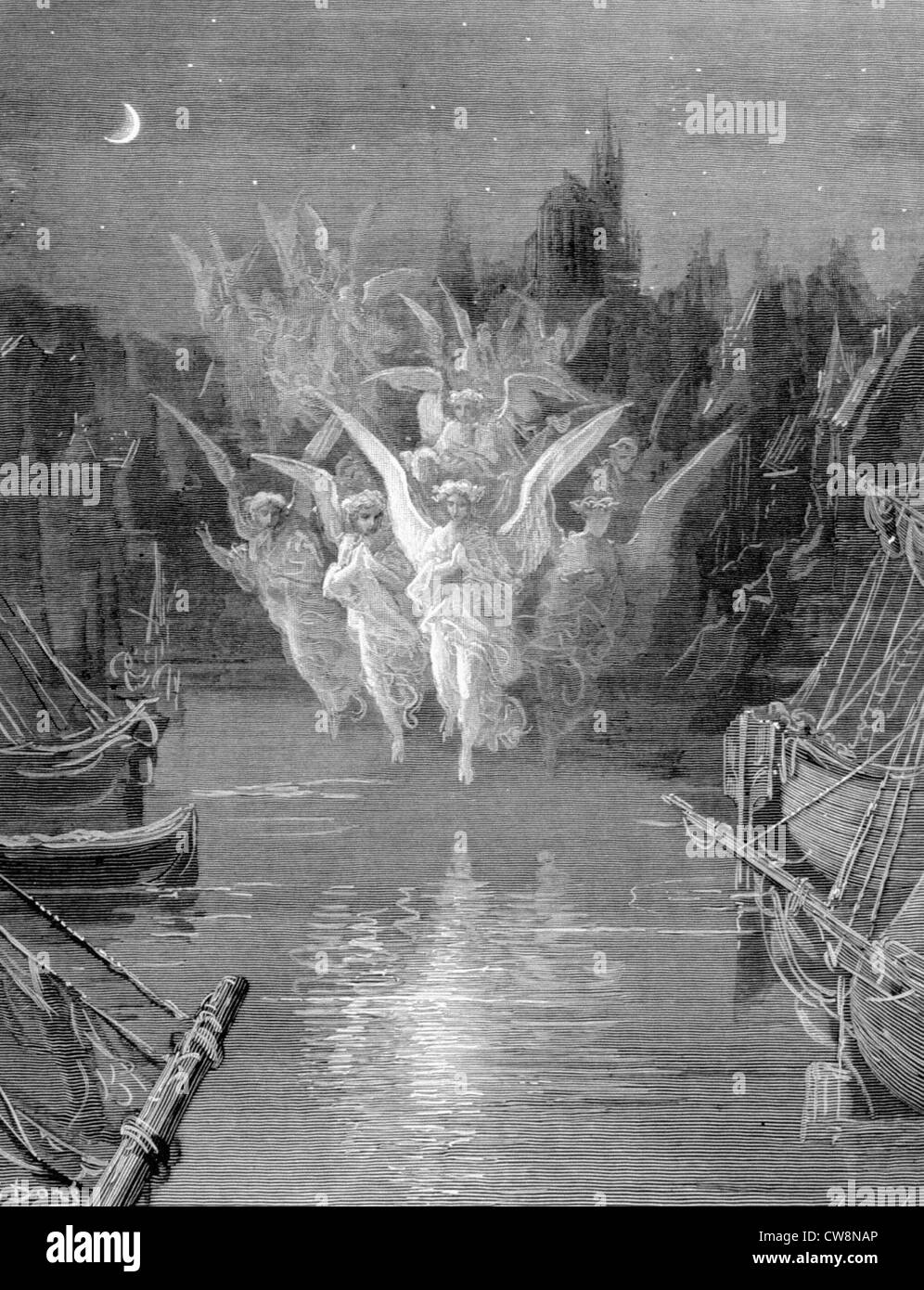 Scene from "The Song of the Ancient Mariner", illustration by Gustave ...