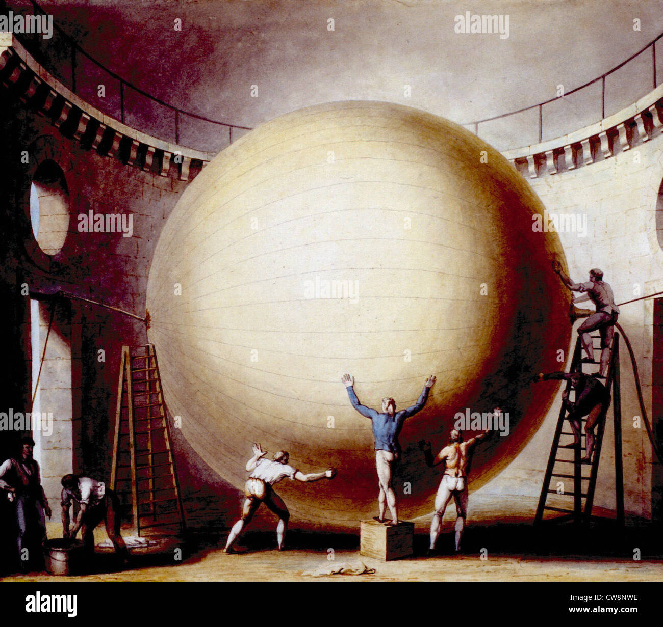 Nicolas Jacques Conté, Creation of the military aerostat, illustrations ...