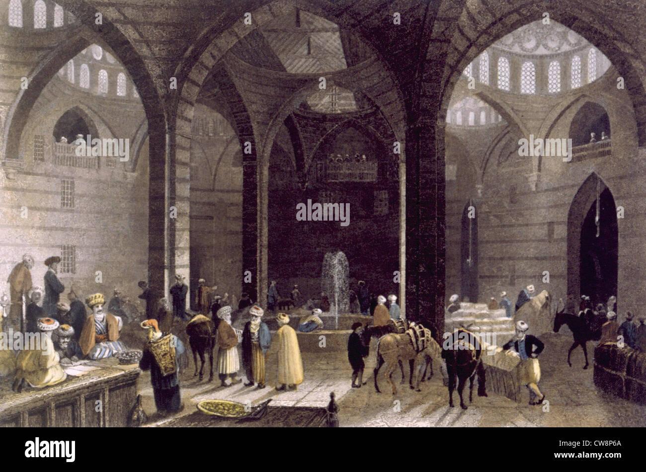 Great han in Damascus Stock Photo - Alamy