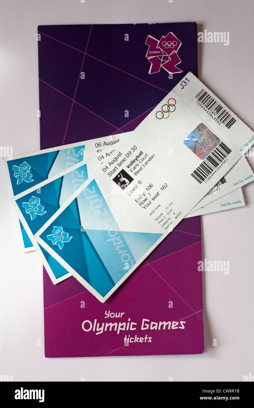Olympic tickets for the London 2012 Olympic games in August Stock Photo ...