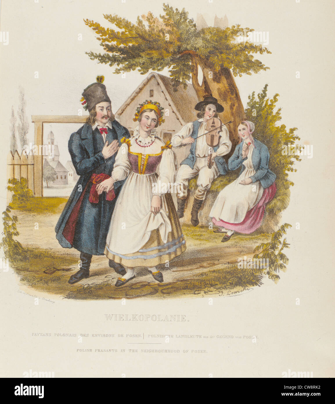 Polish peasants in festival costumes Stock Photo - Alamy