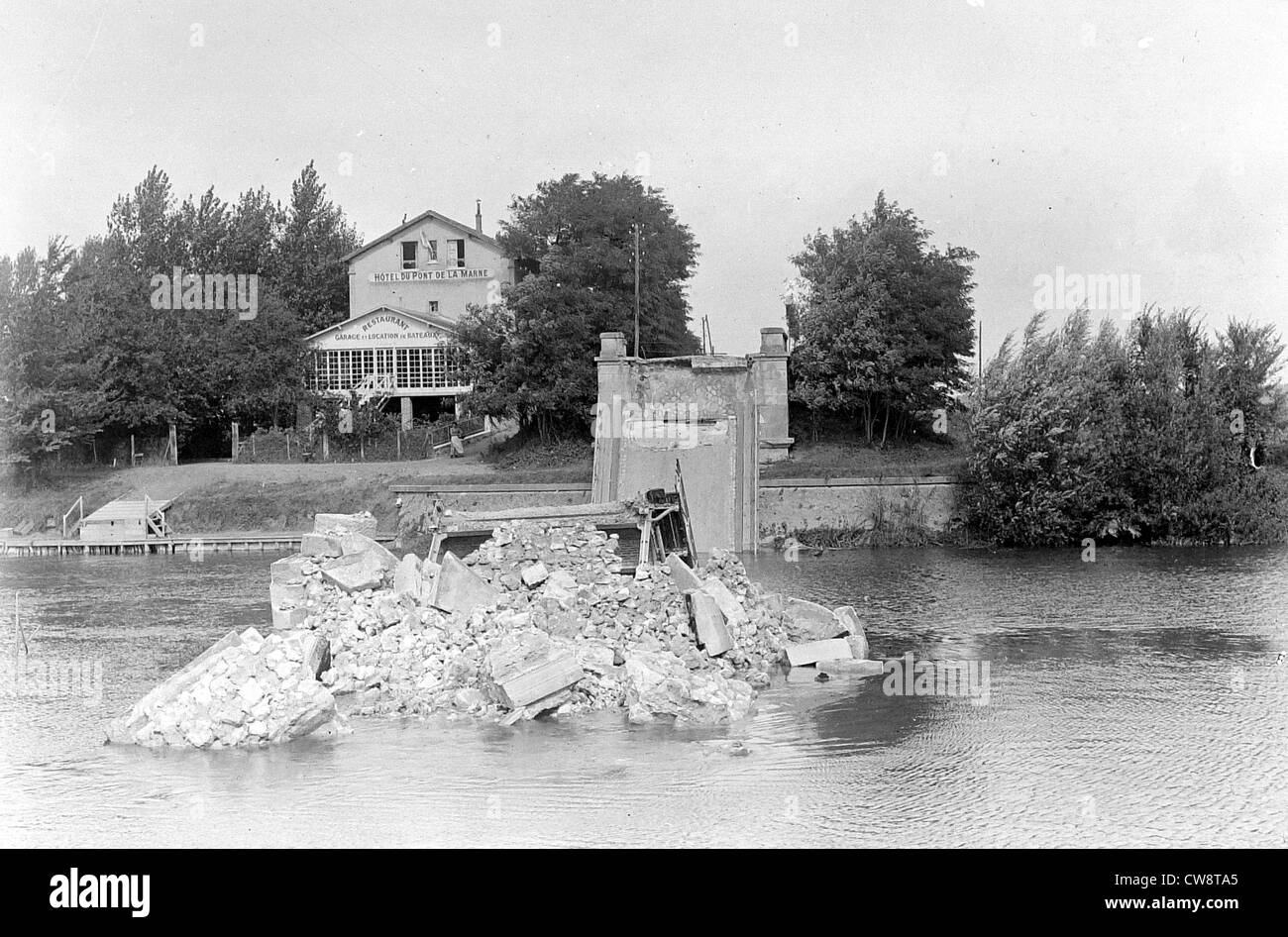 Ww1 20th france world war world war bridge ruin landscapes hi-res stock ...