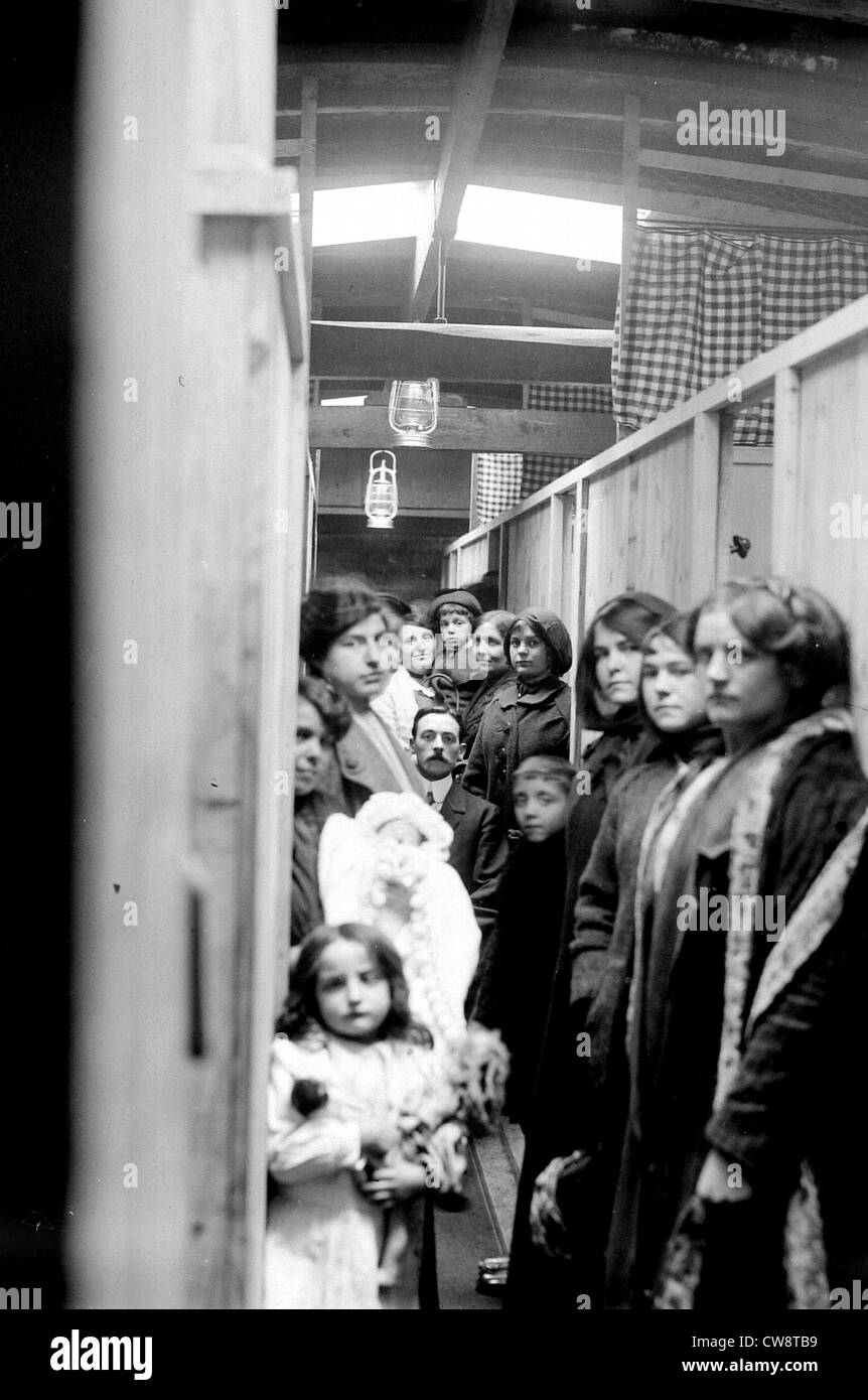 Floating village for refugees, inside a barge Stock Photo - Alamy