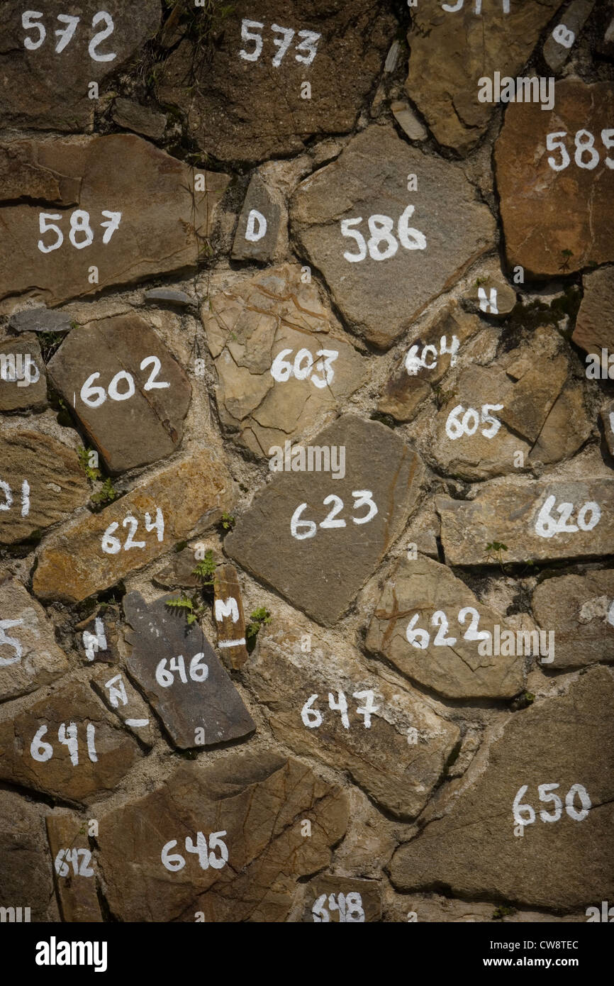 Stones numbered by archaeologists in the Zapotec city of Monte Alban ...