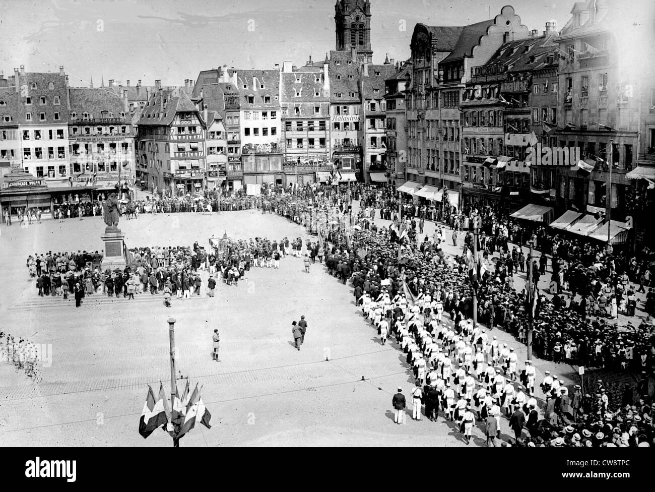 Gymnastics festival in Strasbourg companies' parade place Kléber Stock ...