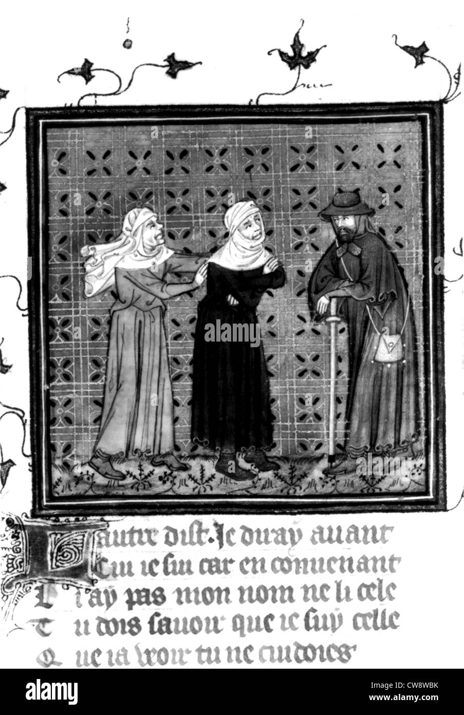 Two women and a pilgrim Stock Photo - Alamy