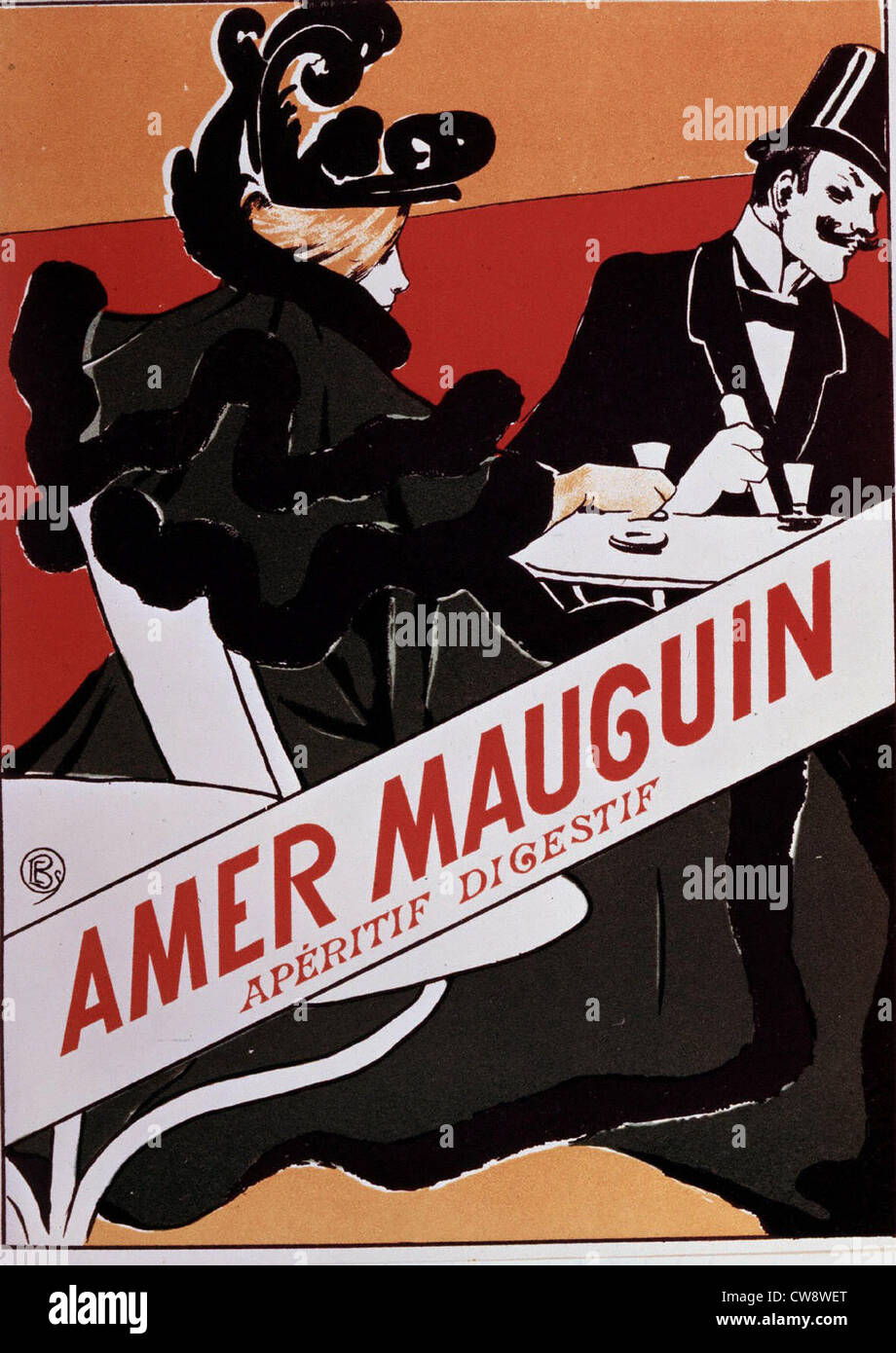 Belgian advertising poster brand aperitif liqueur Stock Photo - Alamy