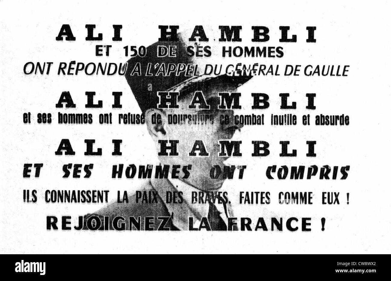 Tract appealing to fellaghas to surrender to French army Stock Photo ...