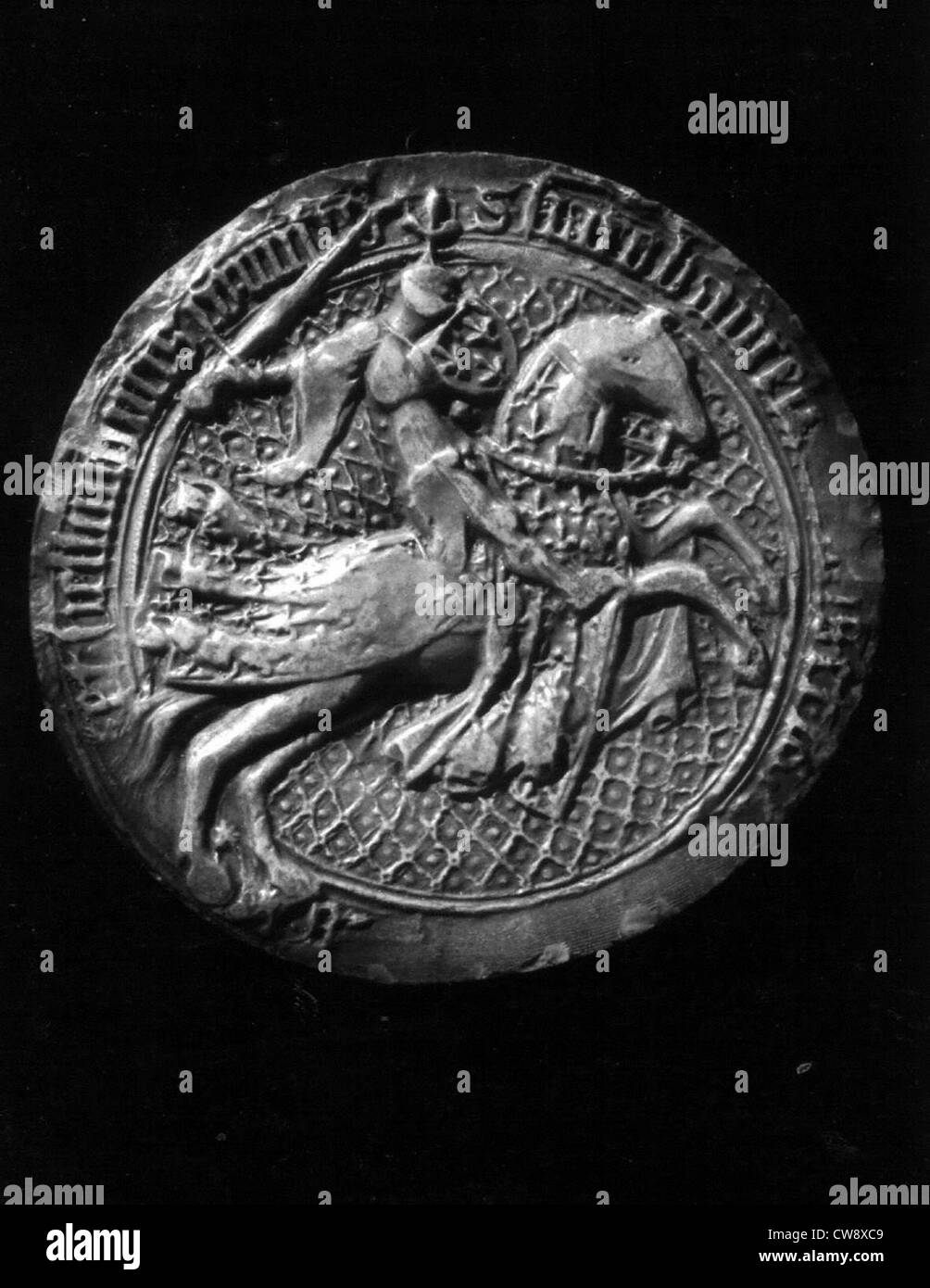 Riding seal with the arms of Charles d'Orléans Stock Photo - Alamy