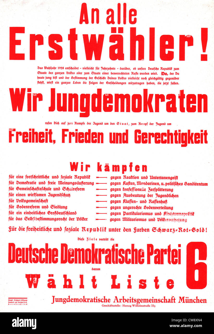 German democratic party poster hi-res stock photography and images - Alamy