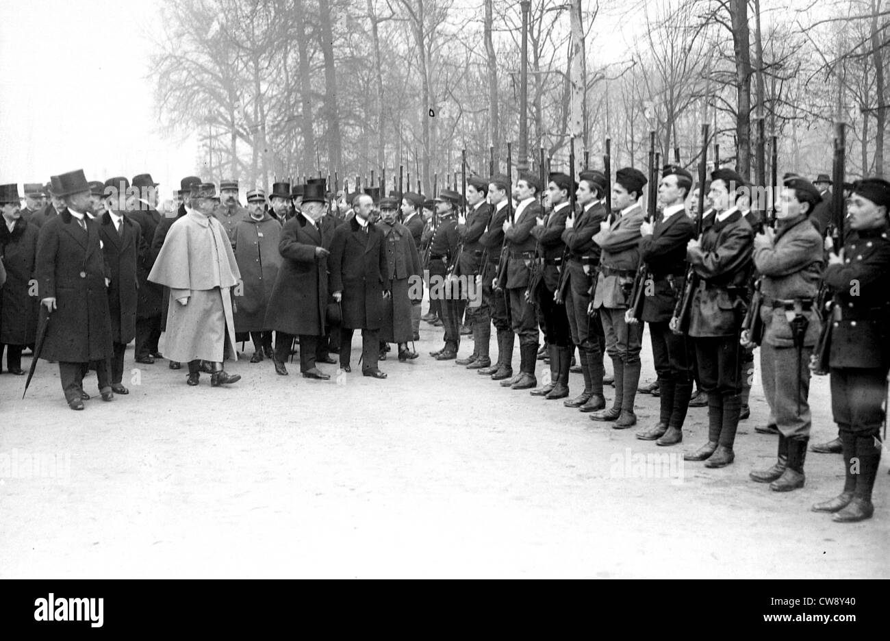 Paris. Inspection high school students classes 1916-1917 Stock Photo ...