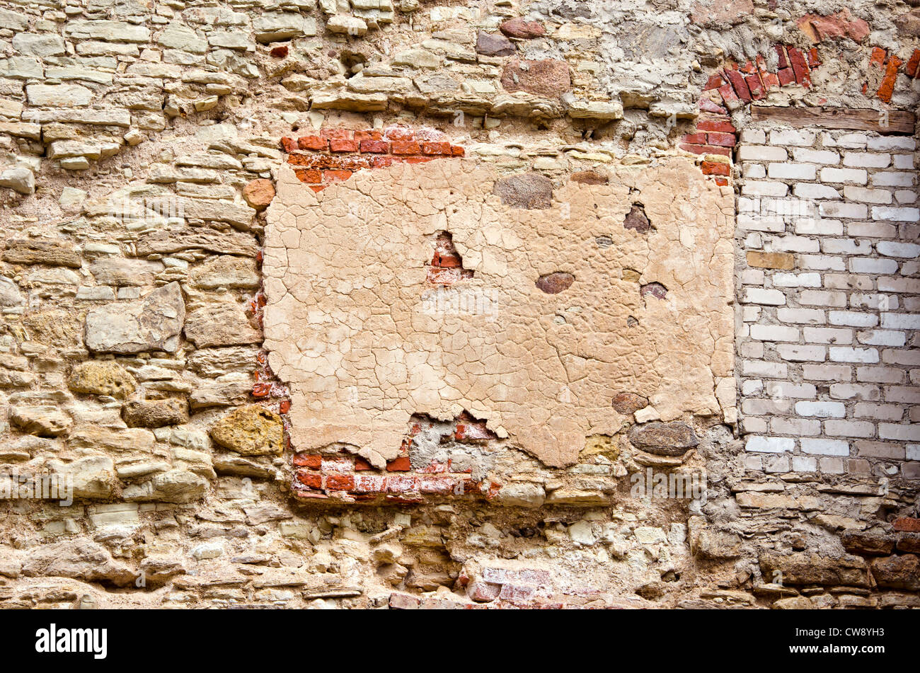old manor wall and various bricks background Stock Photo - Alamy