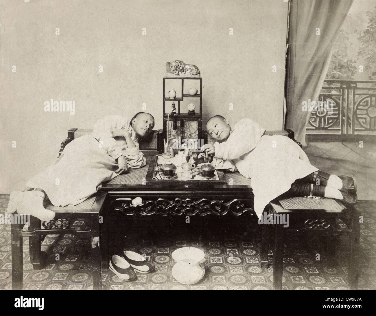 China, opium smokers Stock Photo - Alamy