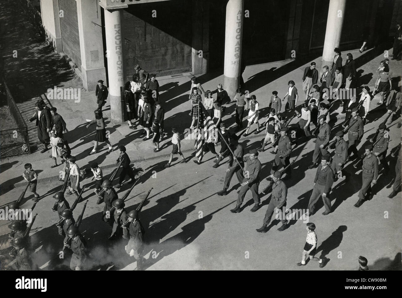 American troops parading during Liberation (August 1944 Stock Photo - Alamy
