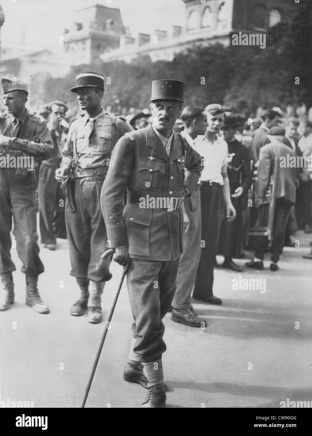 French General Leclerc during Liberation Paris (August 1944 Stock Photo ...