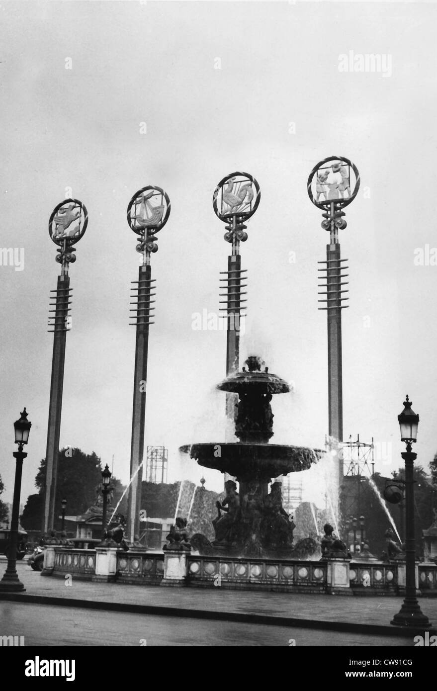 The Concorde square during Universal Exhibition in Paris 1937 Stock ...