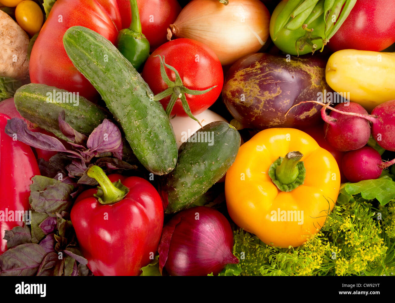 Fresh vegetable mix closeup background Stock Photo - Alamy
