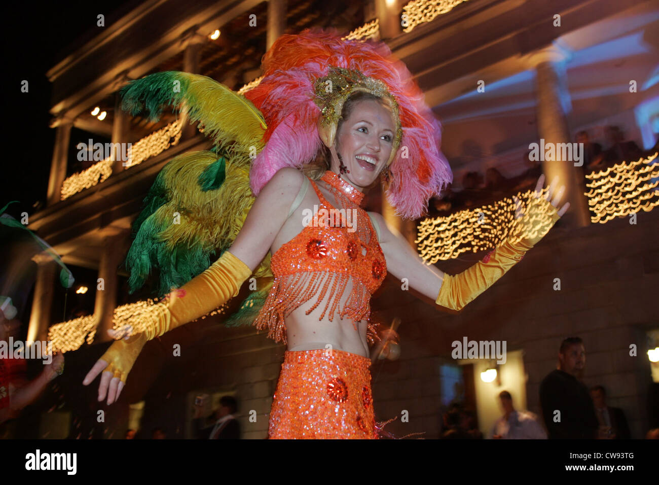 Hong Kong, a woman dancing at a party Stock Photo - Alamy