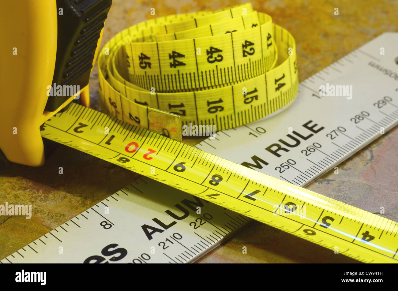 Measuring Tape & Metal Rule Stock Photo - Alamy