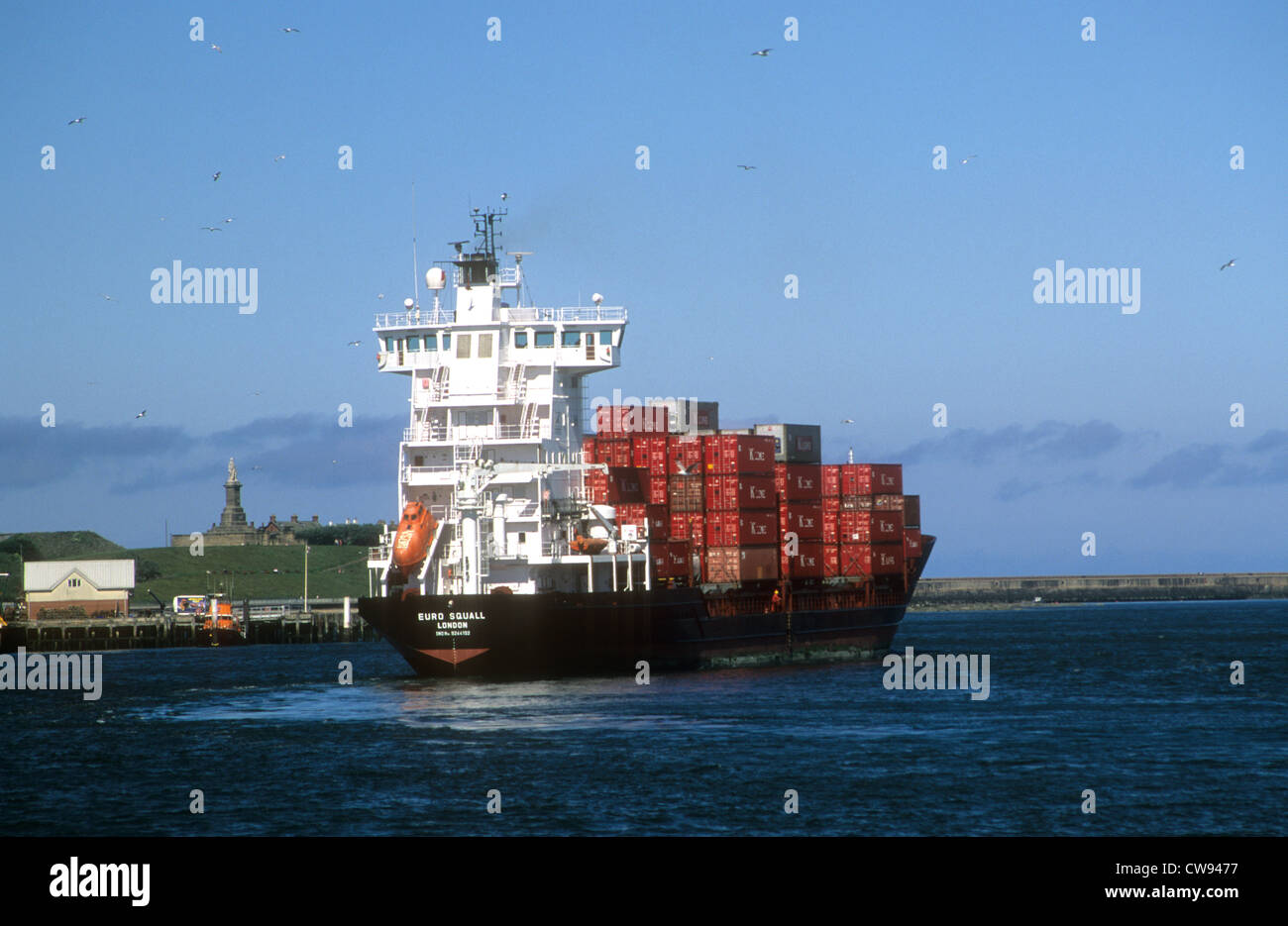 The K-line 6191Tonnes Euro-Squall Container Ship steaming towards the ...