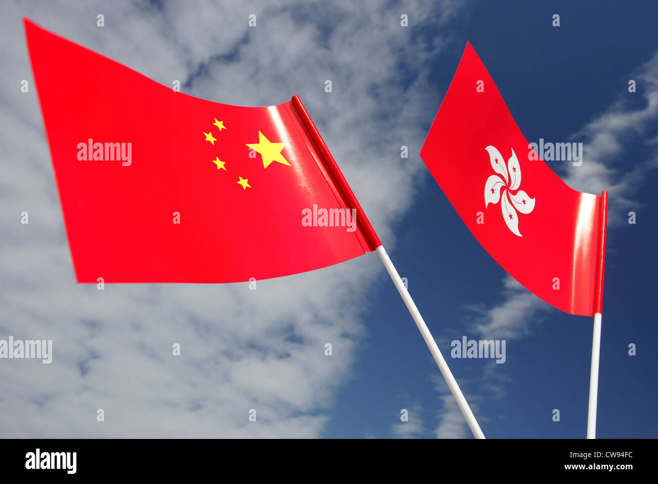 Symbol photo, the national flag of China and Hong Kong Stock Photo - Alamy