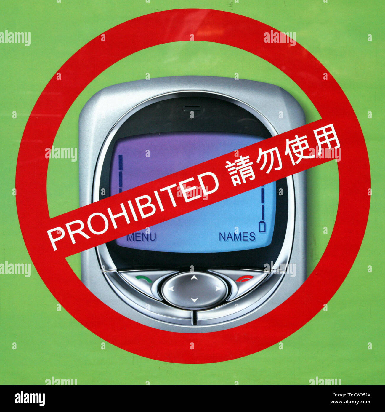 Symbol photo, sign mobile phones banned Stock Photo - Alamy