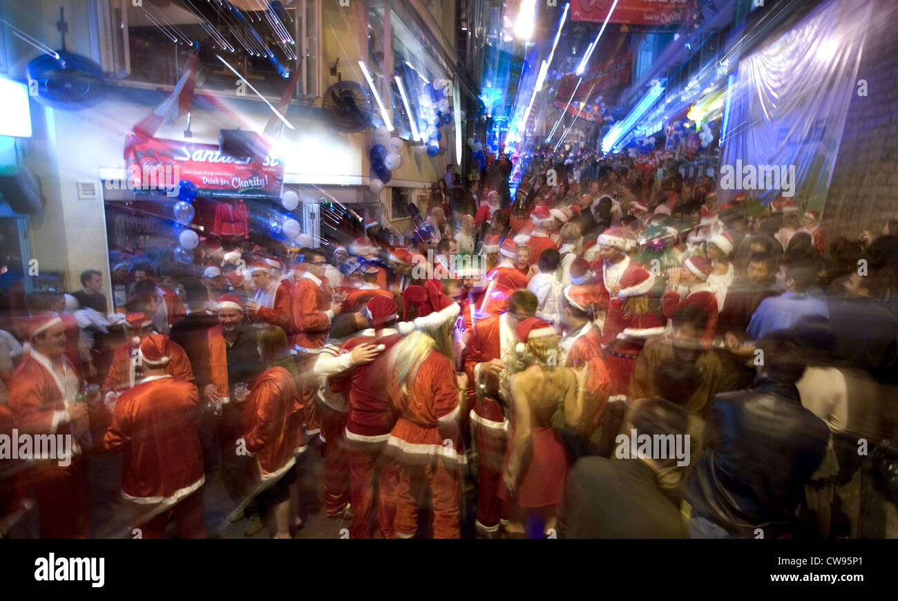 Hong Kong, People celebrate in Lan Kwai Fong Stock Photo - Alamy