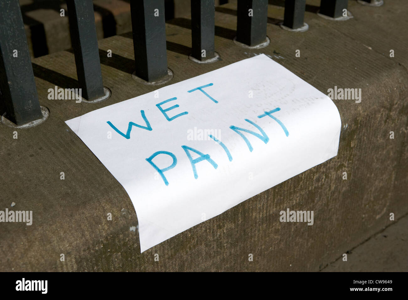 Sign Railings Warning High Resolution Stock Photography and Images - Alamy