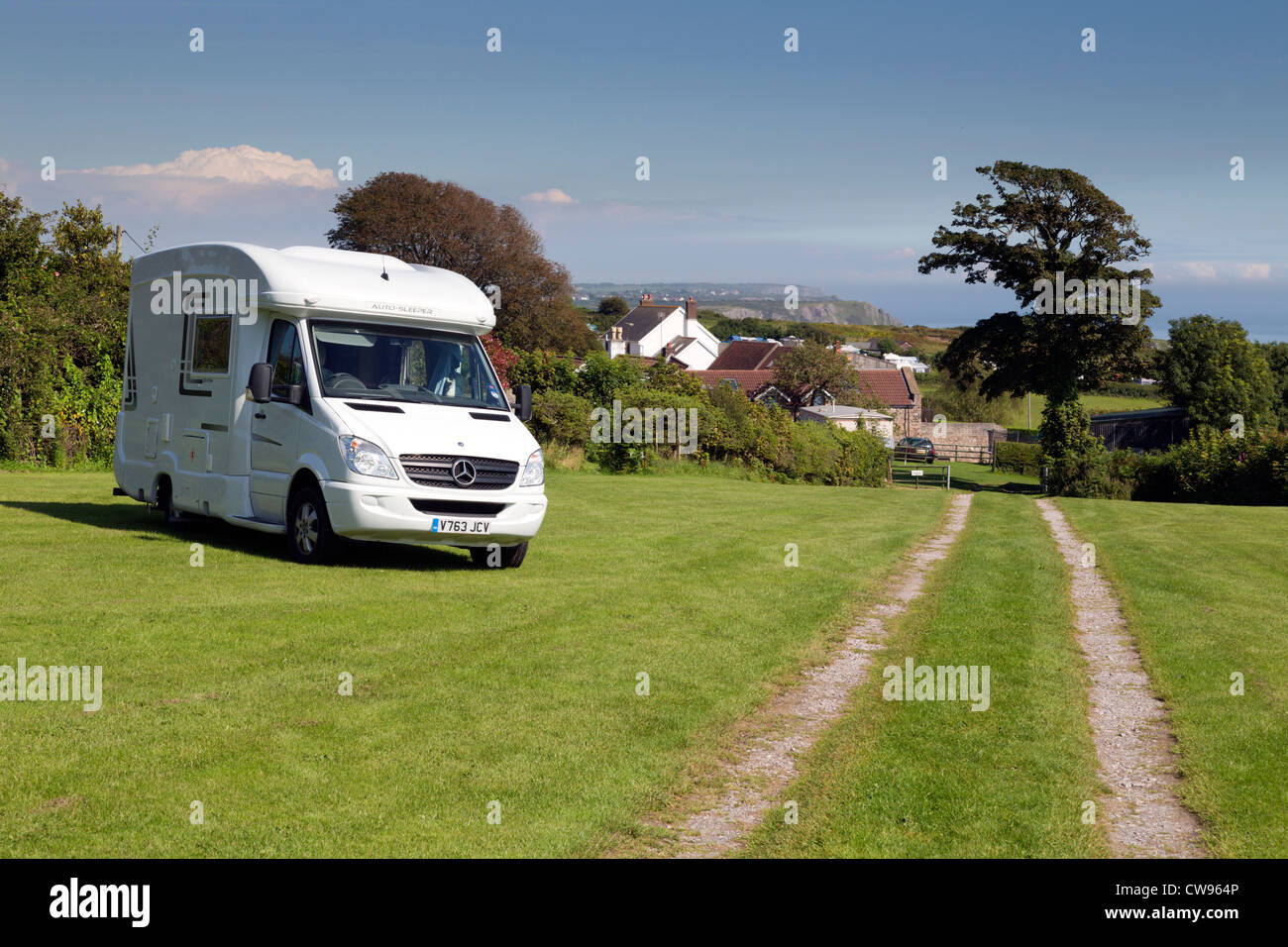 Ivy Cottage Farm; Nicholaston; Gower; Wales; CL; camper van Stock Photo ...