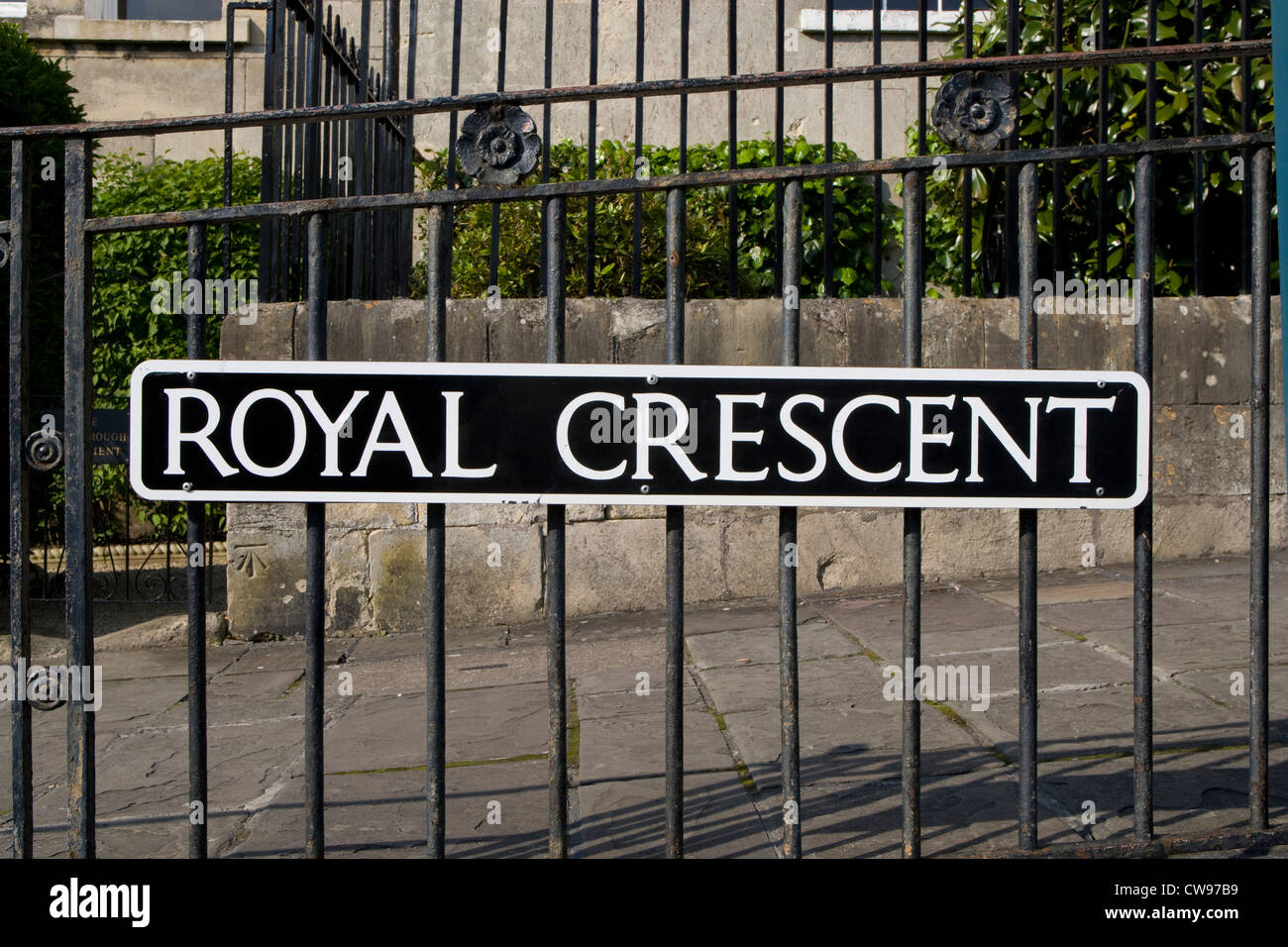 Bath: Royal Crescent sign Stock Photo - Alamy