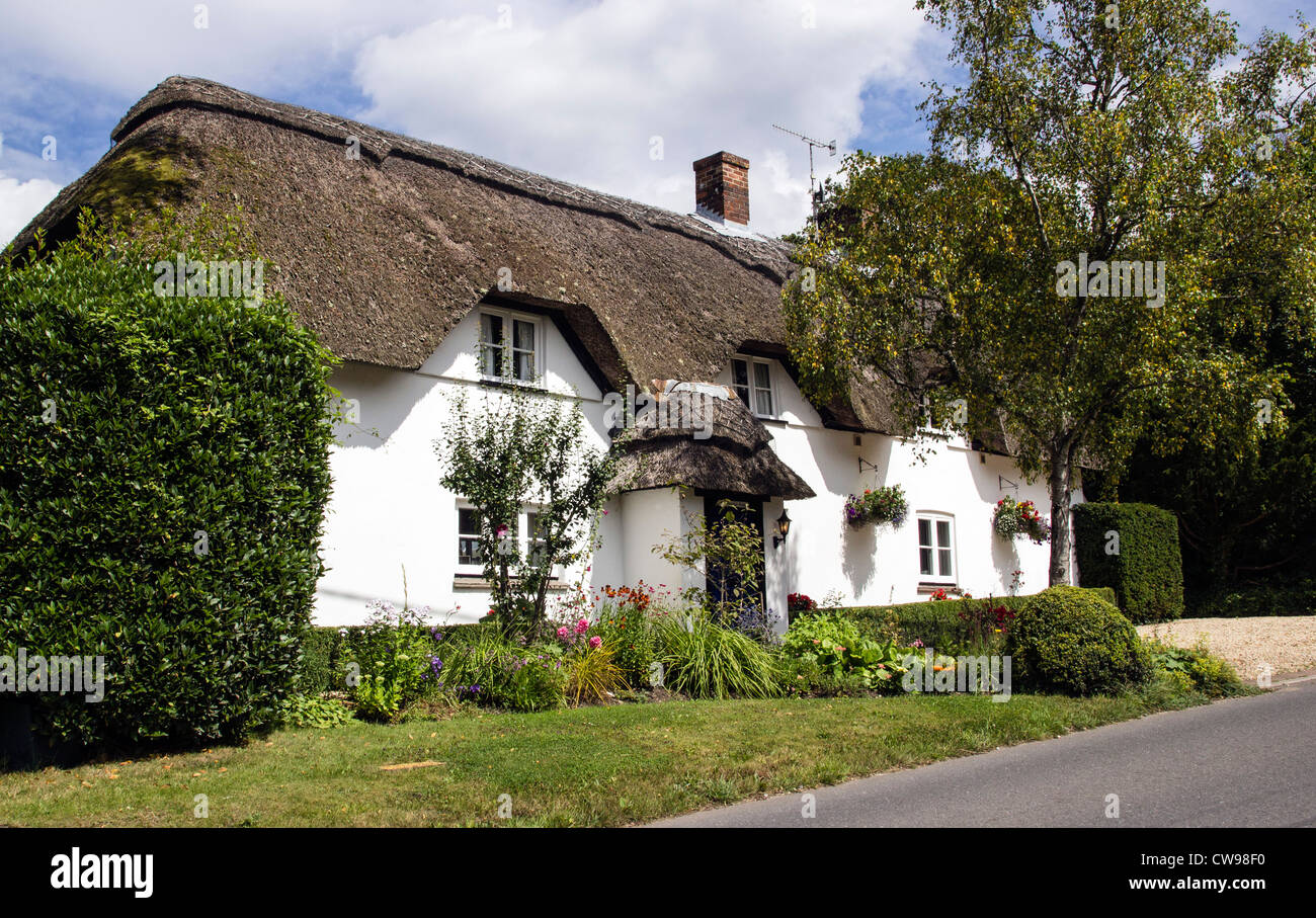 Thatched Cottage, front garden, entrance porch, Ringwood, Hampshire ...