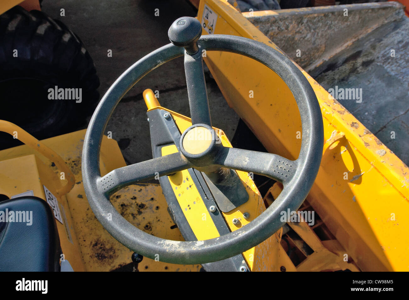 Dumper truck steering wheel Stock Photo - Alamy