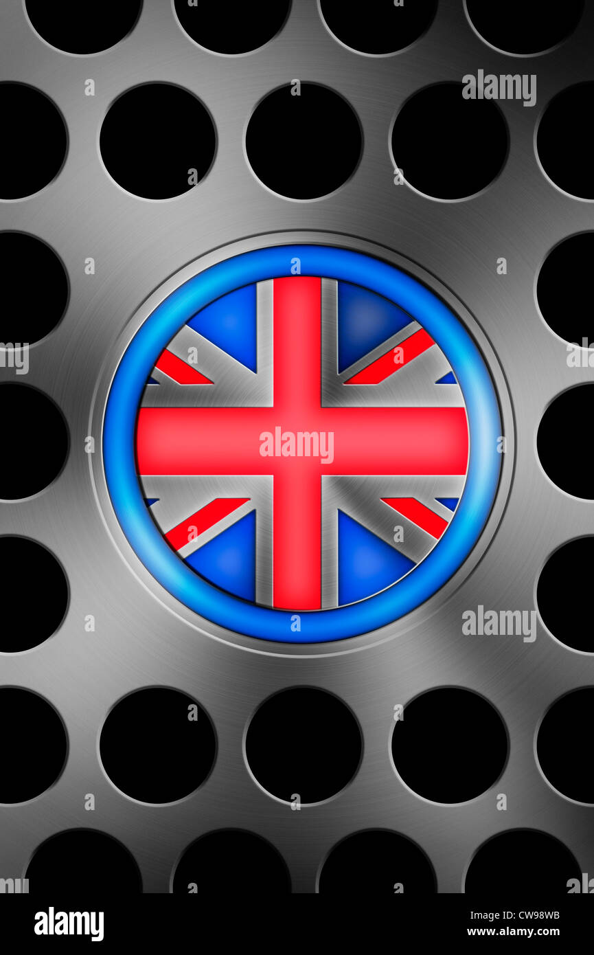 Computer button with the symbol of an United Kingdom 'Union Flag' on it ...
