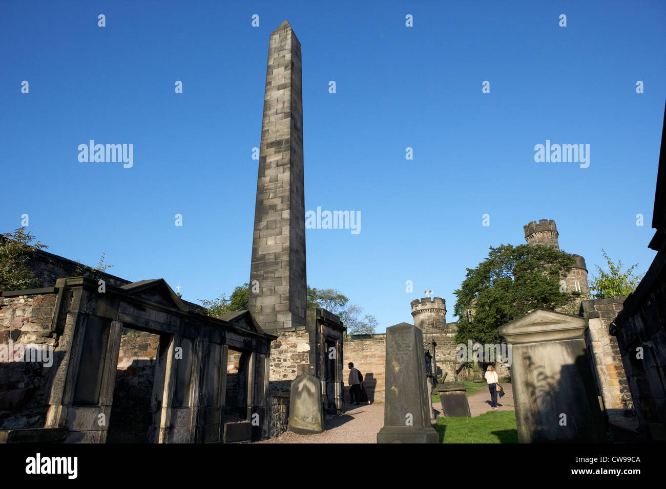 old calton cemetery burial ground with political martyrs' obelisk ...