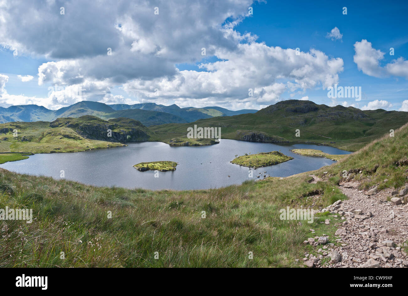 Angle Tarn, popular wild camping location, Lake District Stock Photo ...