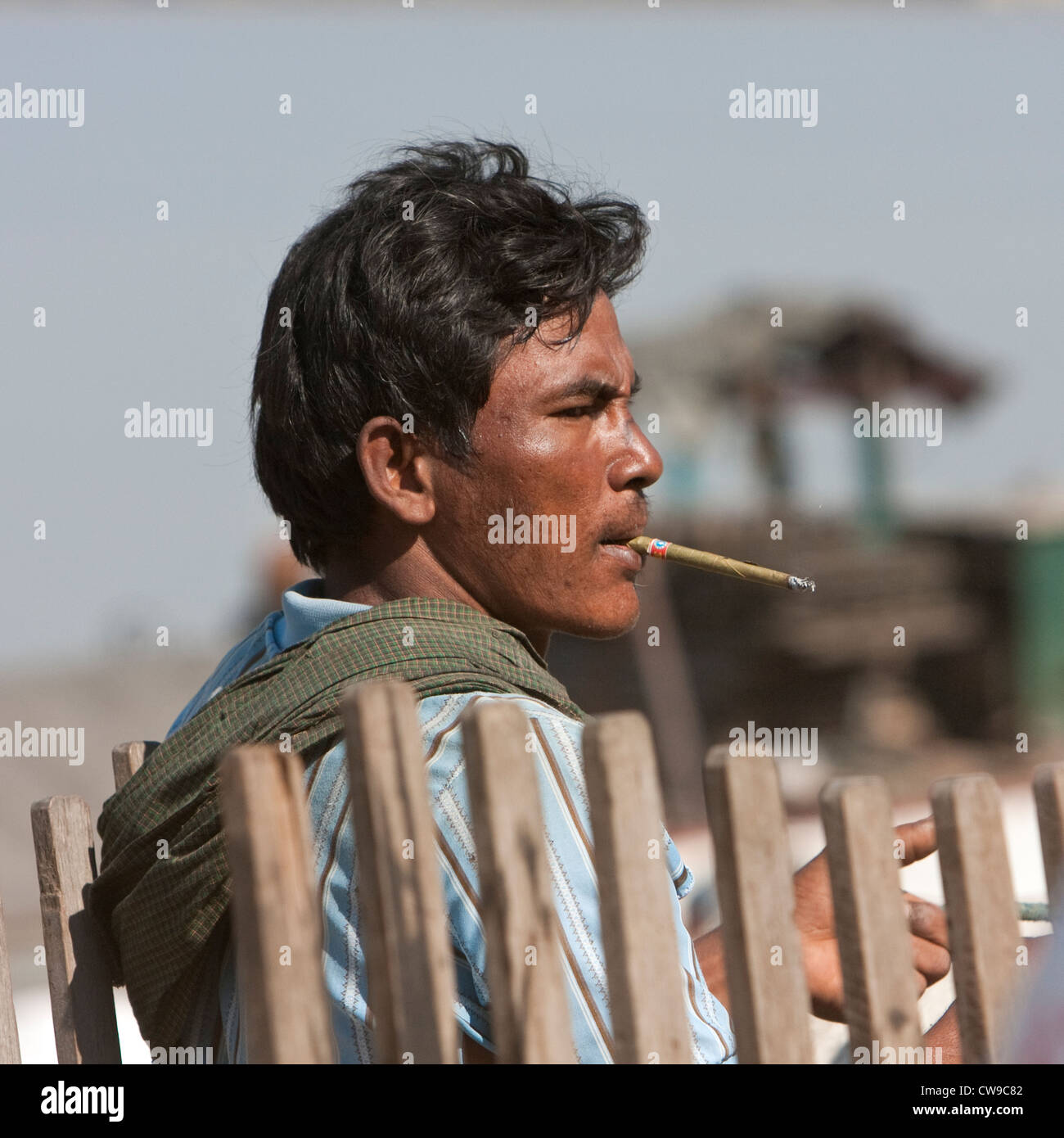 Myanmar, Burma. Bagan. Burmese Man with a Cheroot Stock Photo - Alamy