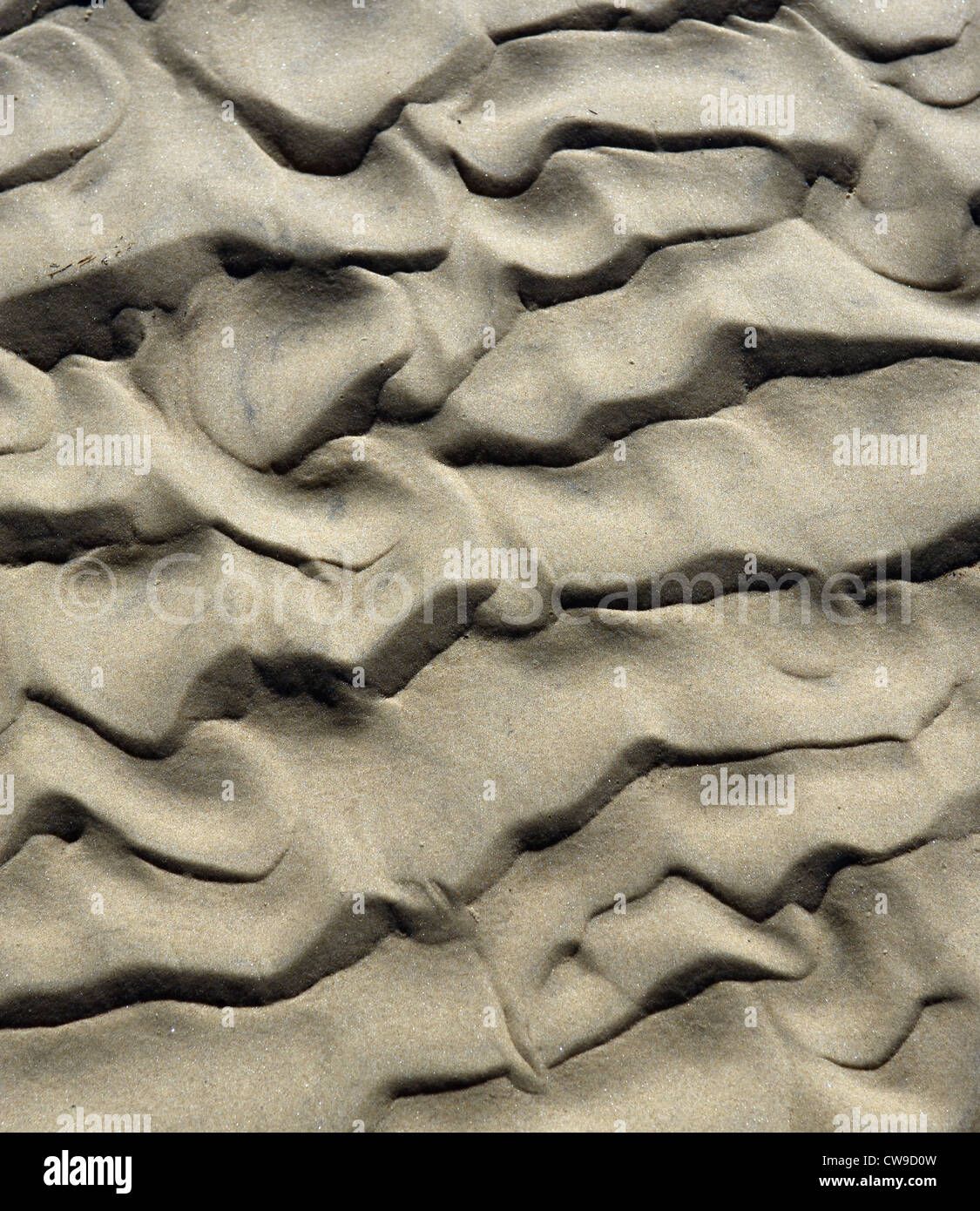 Abstract ripples and patterns created by the sea on sand Stock Photo ...