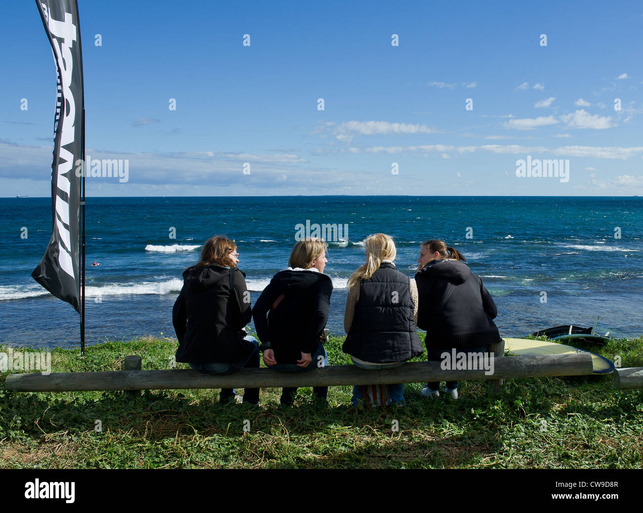 Perth Western Australia - A group of girls watching a surfing ...