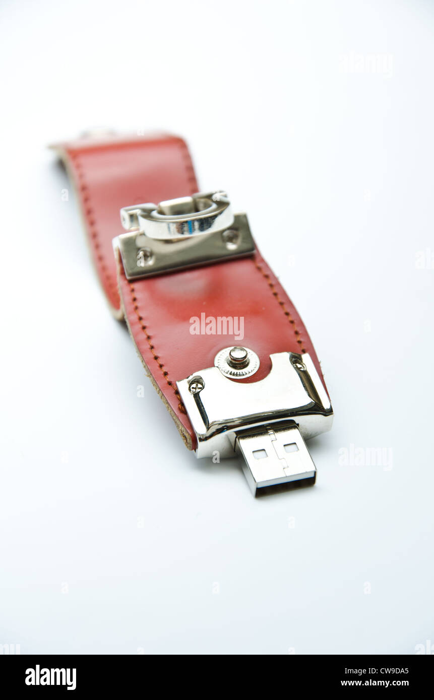 usb drive leather design Stock Photo - Alamy