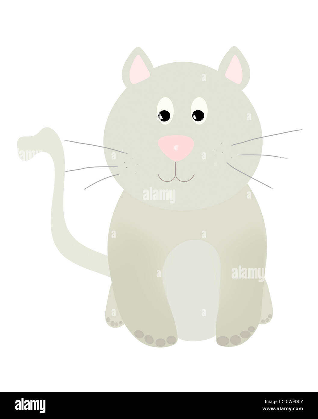 illustration of a beige cat looking left Stock Photo - Alamy
