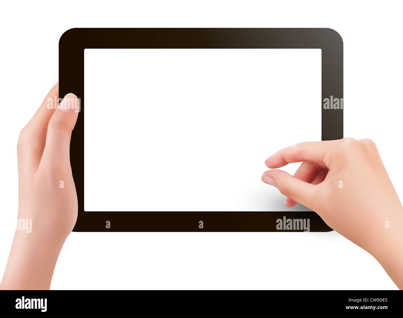 Hands holding a tablet Stock Photo - Alamy