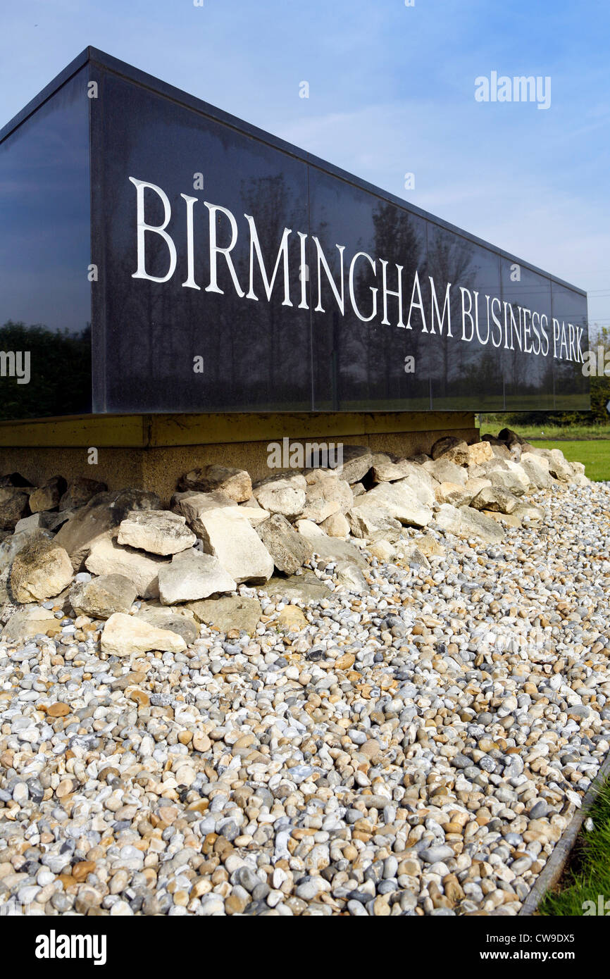 Birmingham Business Park, Entrance sign Stock Photo - Alamy
