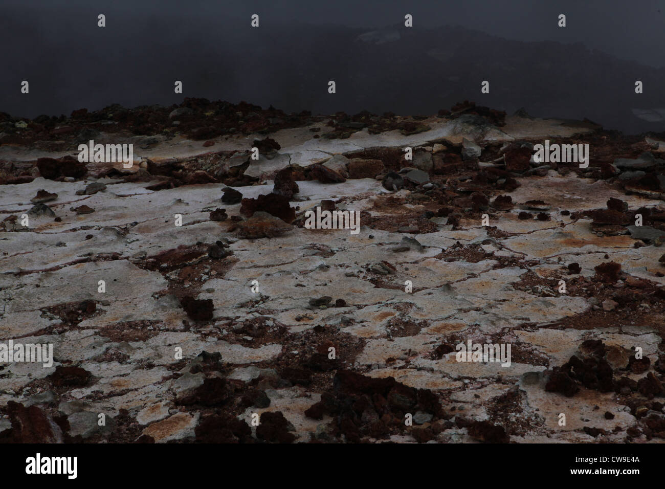 Warm ground at Eyjafjallajökull in Iceland 2 years after eruption Stock ...